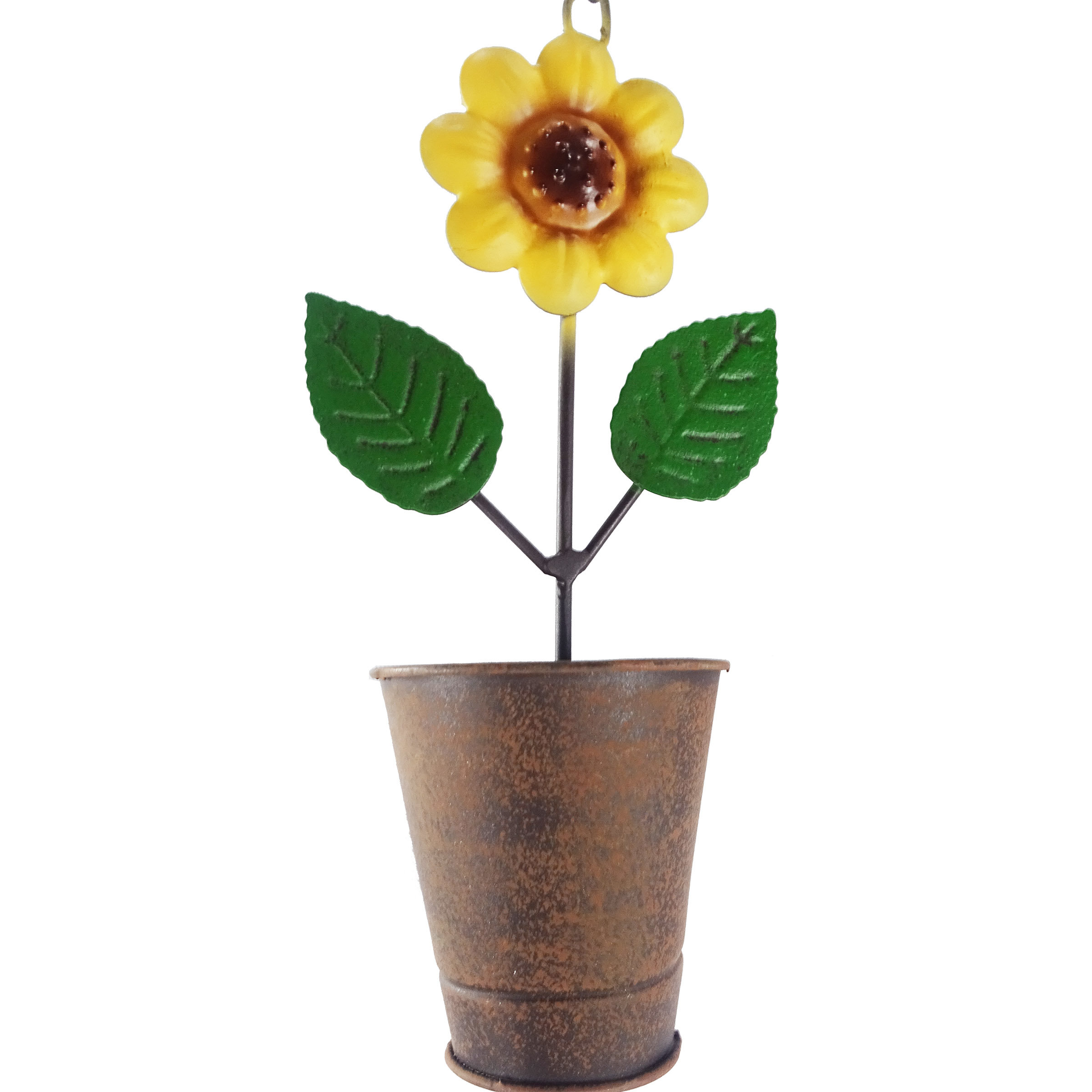 Arlmont & Co. 69"H Metal Hanging Sunflower Pot Chain Rain Catcher for ...