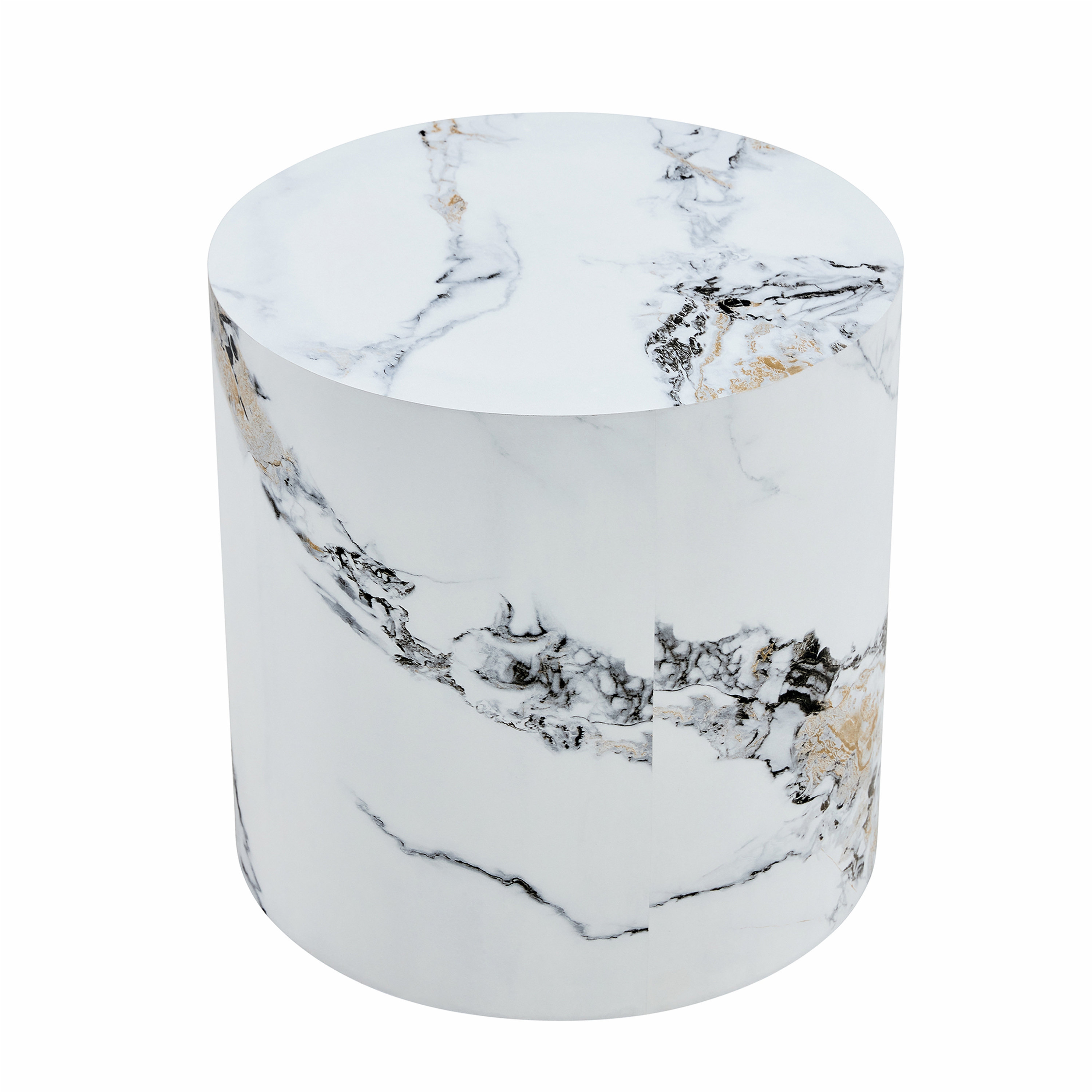 Ivy Bronx Cylindrical Table With Patterned Design | Wayfair