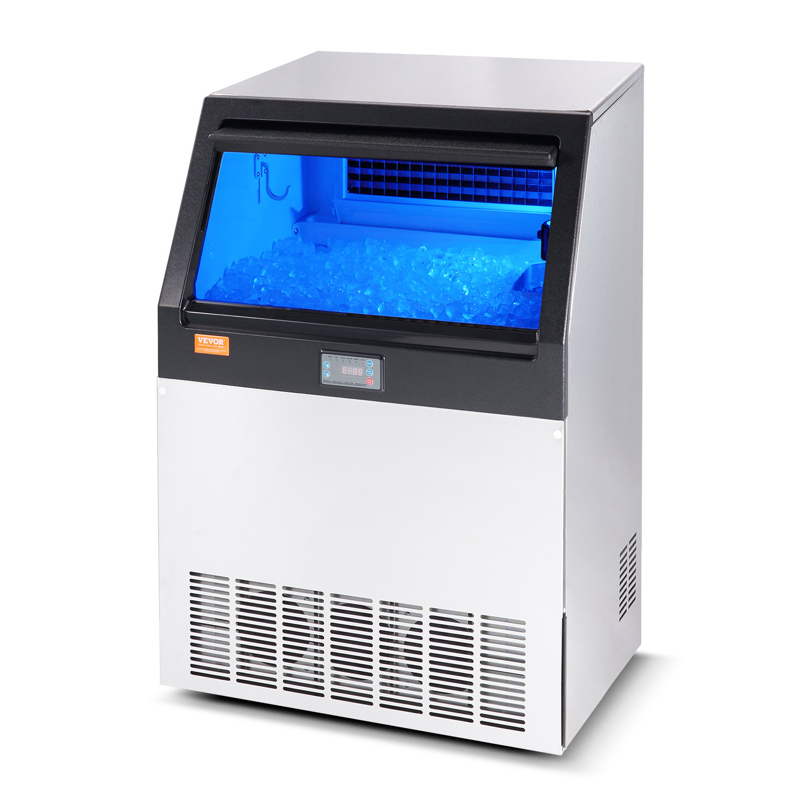 VEVOR 160 Lb. Daily Production Cube Clear Ice Freestanding Ice Maker ...
