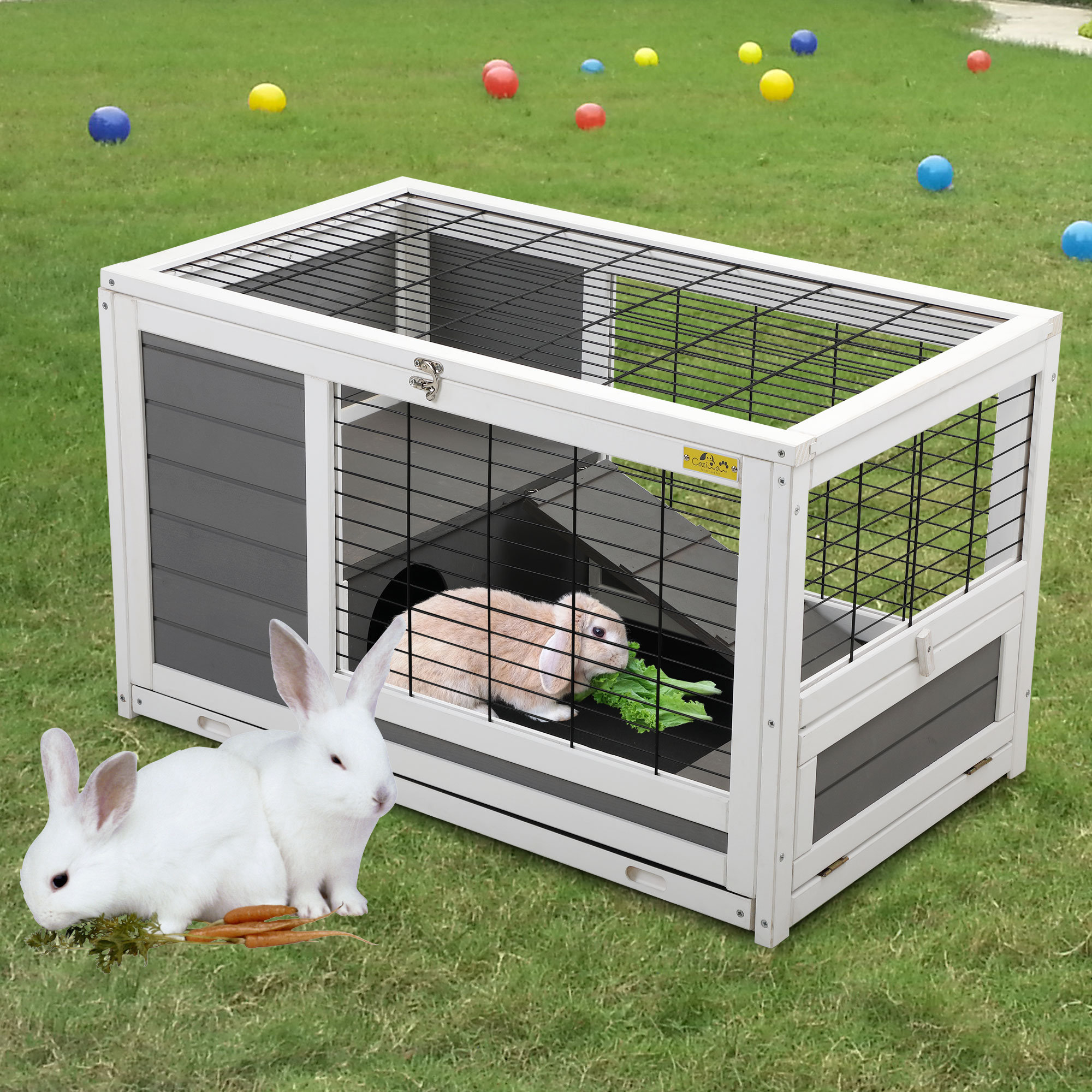 Tucker Murphy Pet™ Rabbit Hutch Removable Tray In/Outdoor Use Water ...