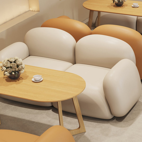 Canadian Linen Nordic Simple Cafe Restaurant Soft Benches Faux Leather ...