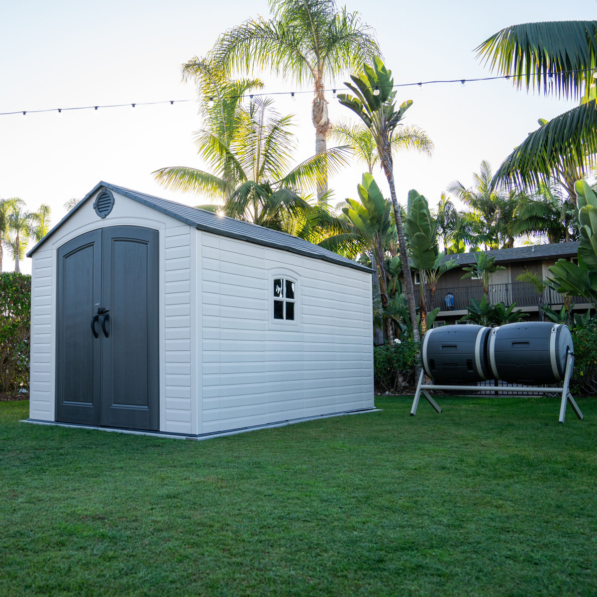 Lifetime 8 Ft. x 12.5 Ft. High-Density Polyethylene Outdoor Storage ...