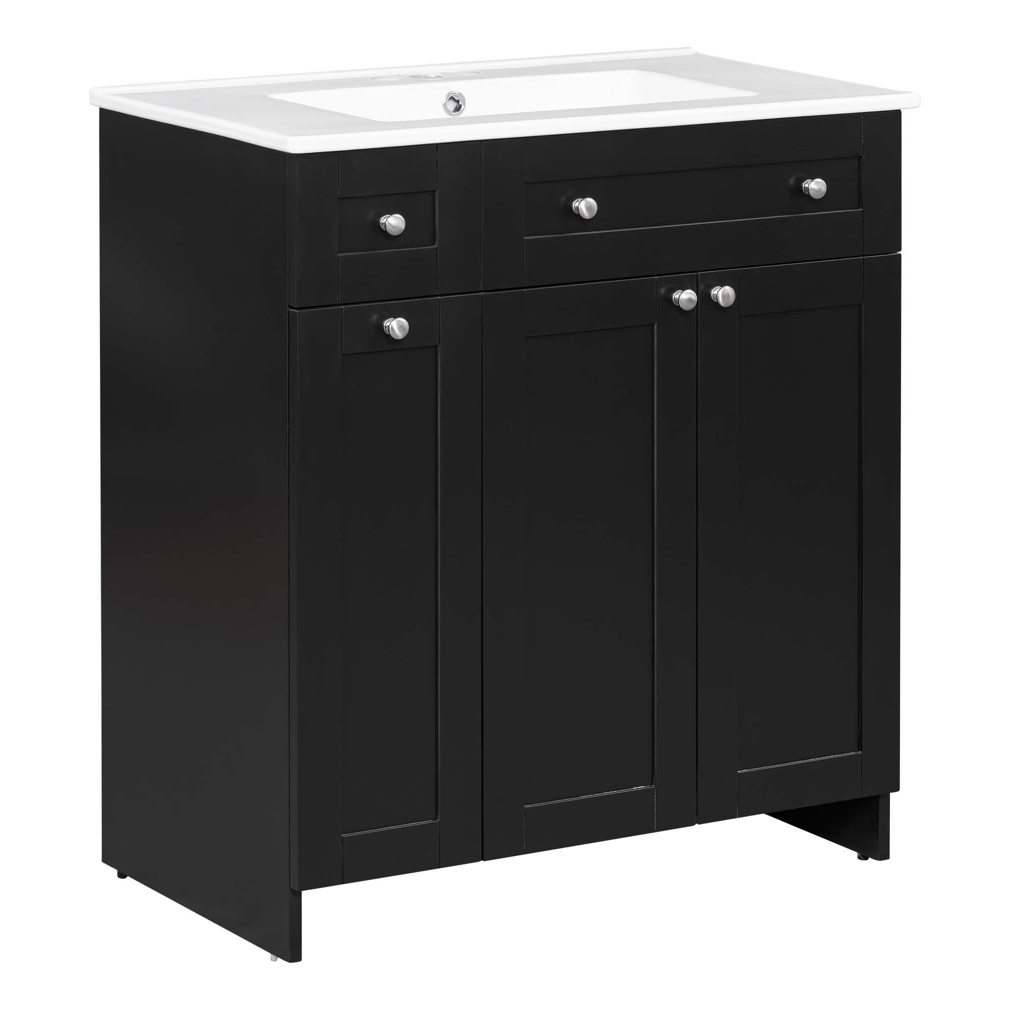 Winston Porter Bathroom Vanity With Ceramic Sink, 2 Soft-Close Doors ...