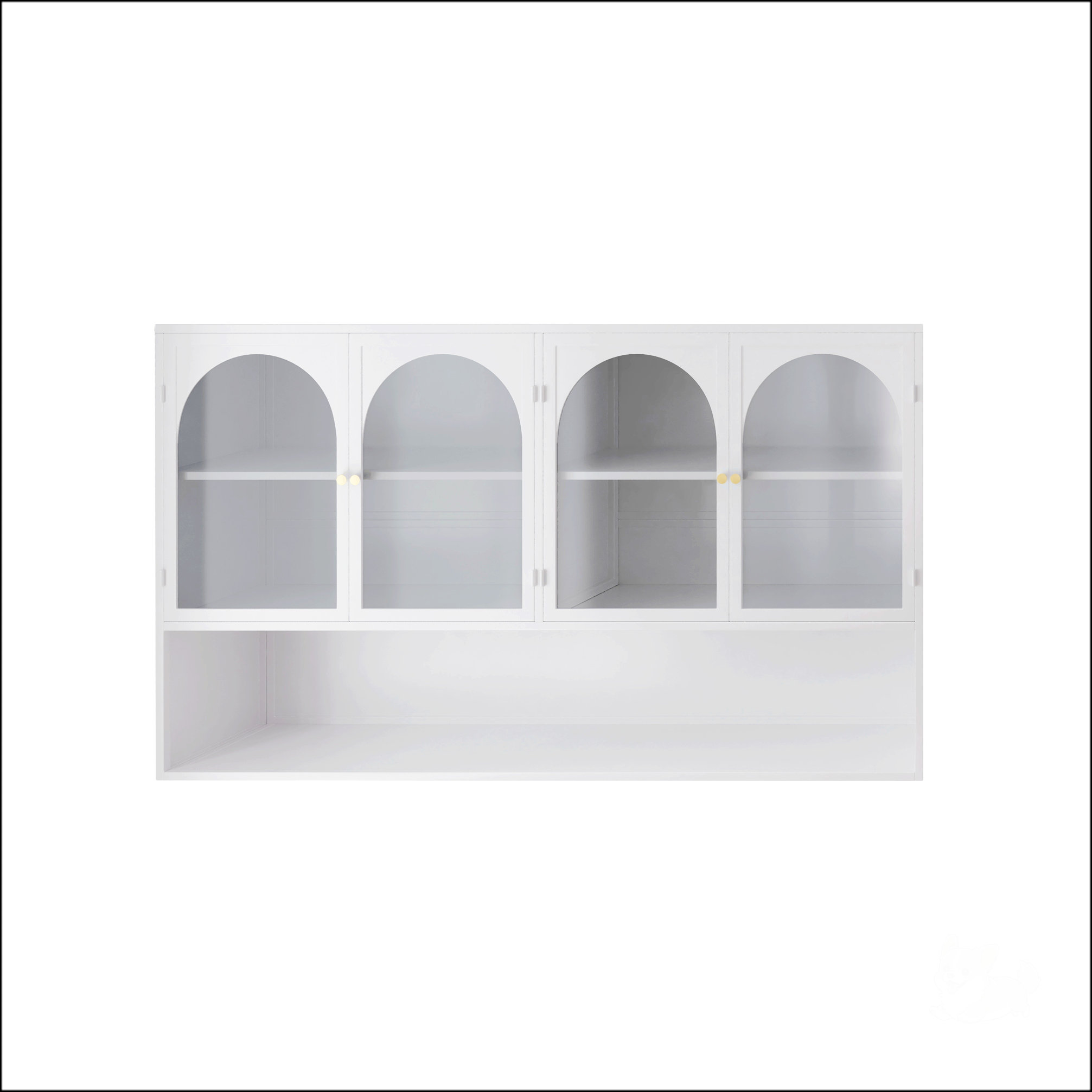 Latitude Run® 47.25" Four-Door Glass Wall Cabinet Storage With Shelf ...