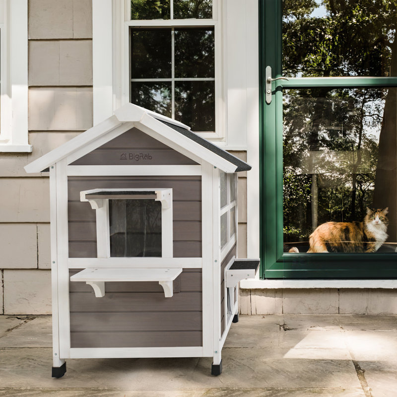 Tucker Murphy Pet™ Addai Outdoor Large Feral Cat House Two Storey - For ...