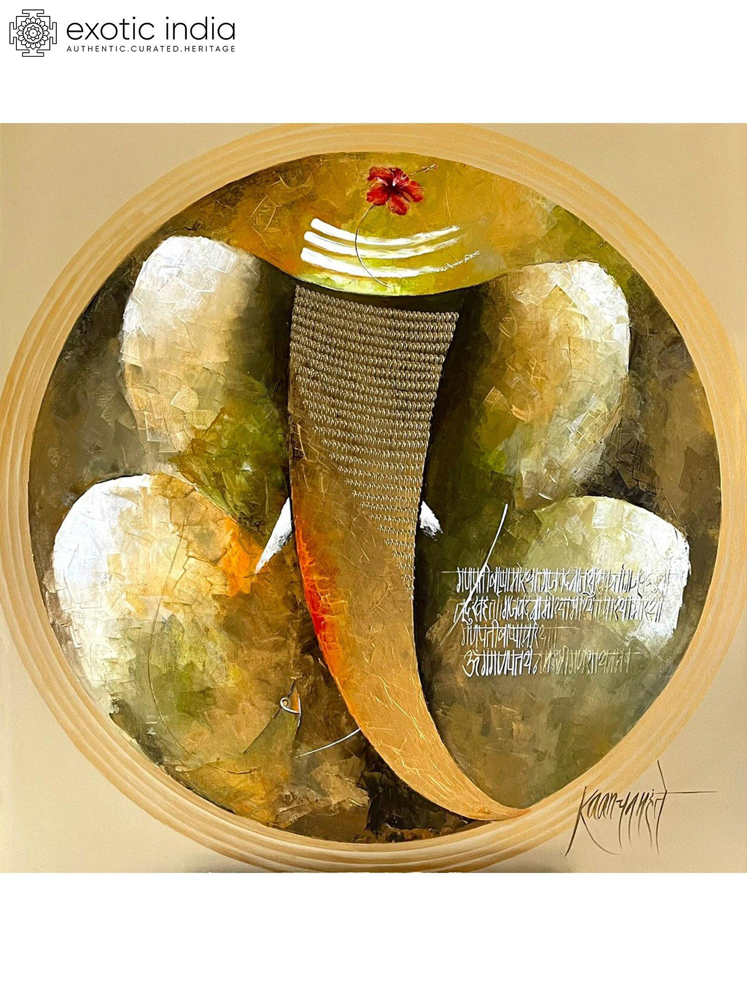 Exotic India Contemporary Vakratunda Painting | Acrylic On Canvas Done ...