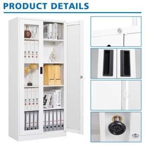 Inbox Zero Kizzi 31.5'' Wide 5 - Shelf Storage Cabinet & Reviews | Wayfair