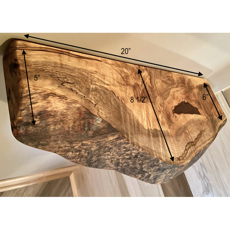 Foundry Select Red Epoxy Small Live Edge Ambrosia Maple Wood Floating ...