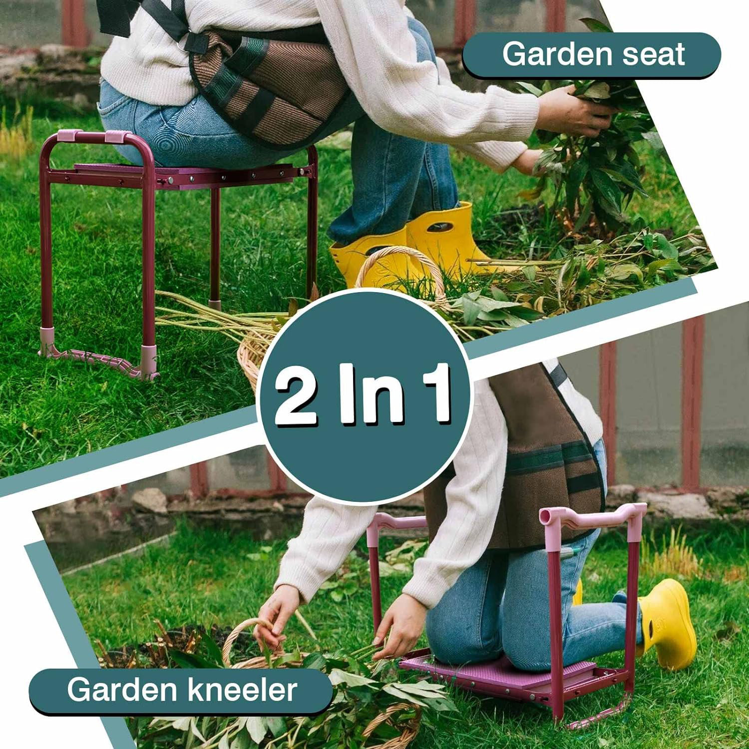 Arlmont & Co. Foldable Garden Kneeler And Seat,Portable Garden Kneeler ...