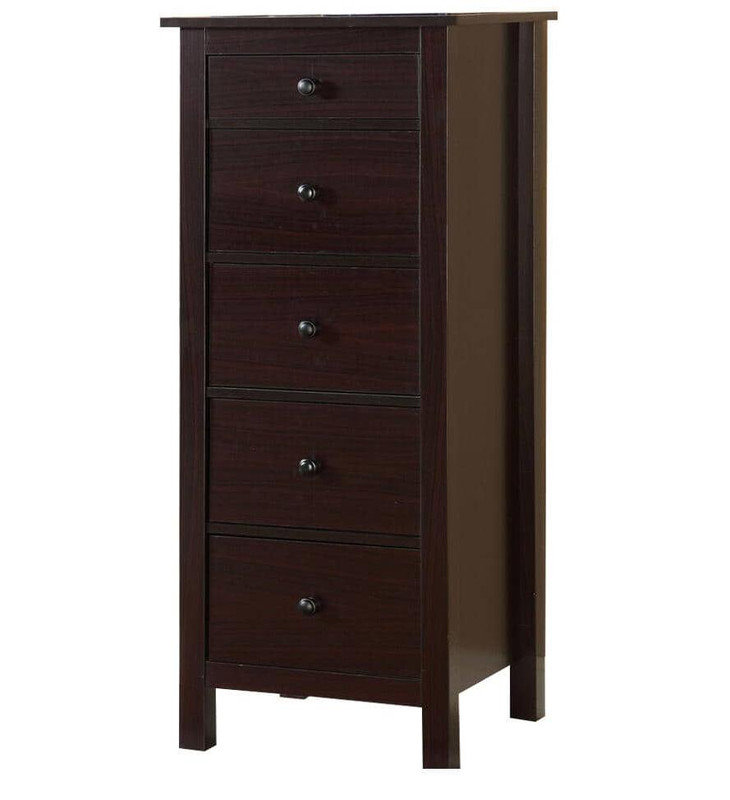 IRHOMA Transitional Espresso Compact Design 5-Drawer Chest Bedroom ...