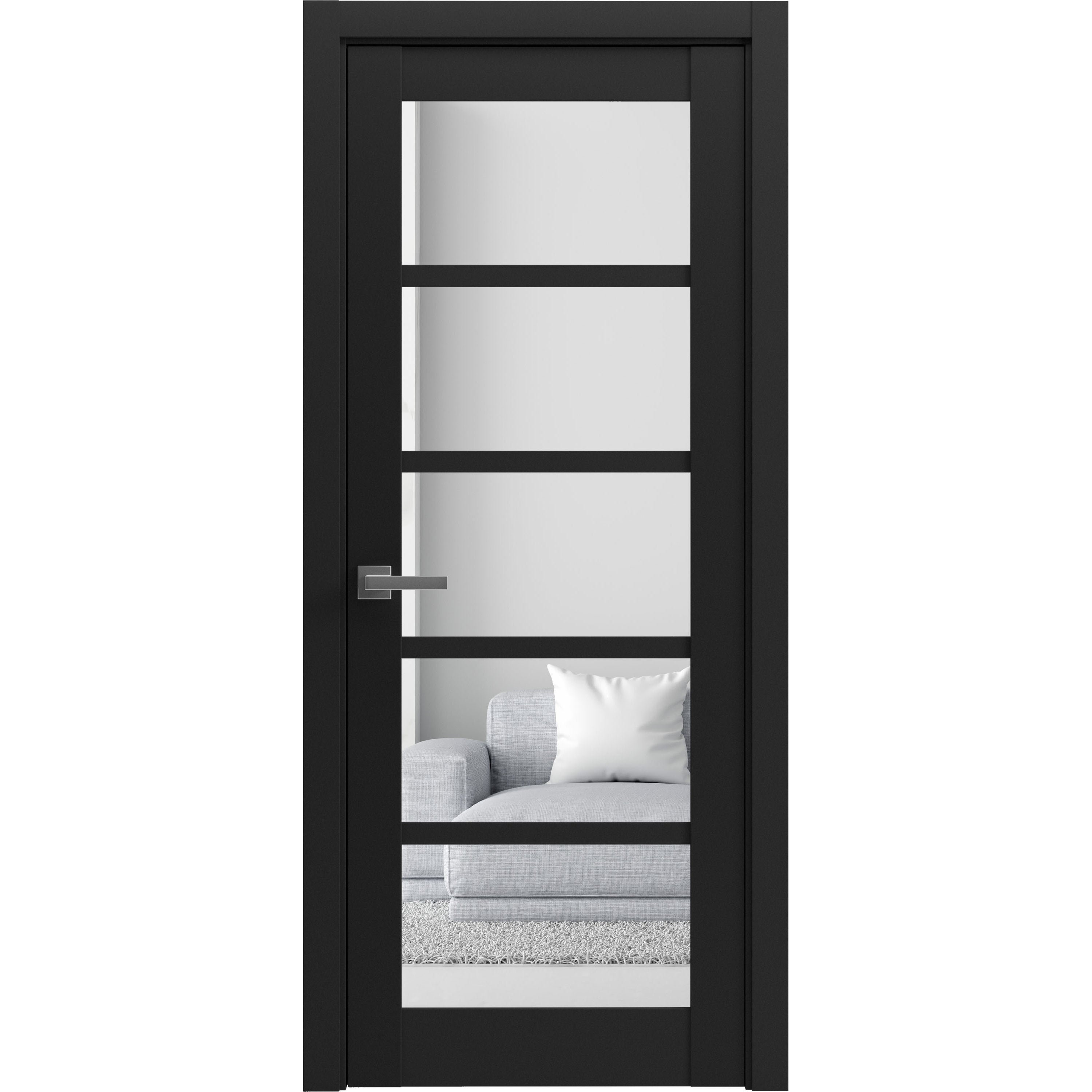 SARTODOORS Solid Interior French Pre-Hung Door | Quadro 4522 With Clear ...
