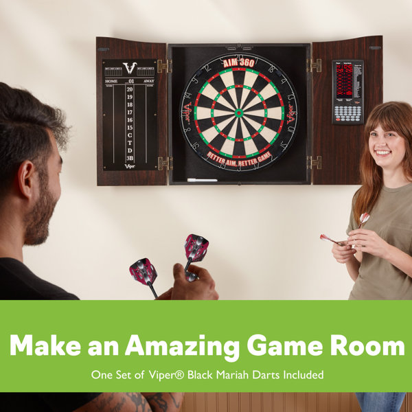 Viper Vault Deluxe Dartboard Cabinet with Integrated Pro Score, AIM 360 ...