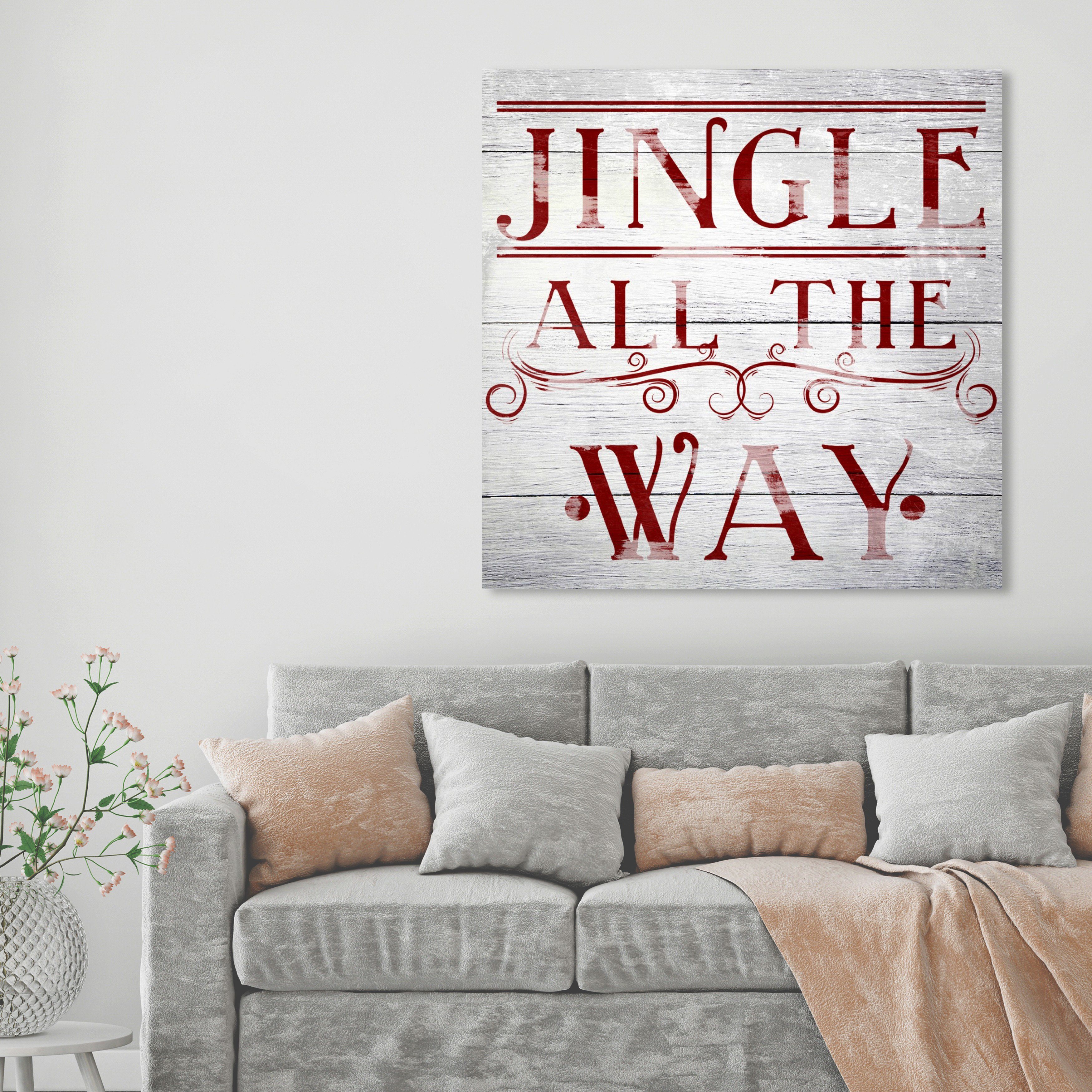 Oliver Gal Prints Jingle All the Way - Graphic Art Print on Canvas ...