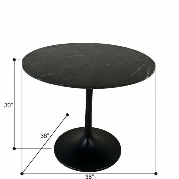 George Oliver Janeeta Round Marble Top Dining Table & Reviews | Wayfair