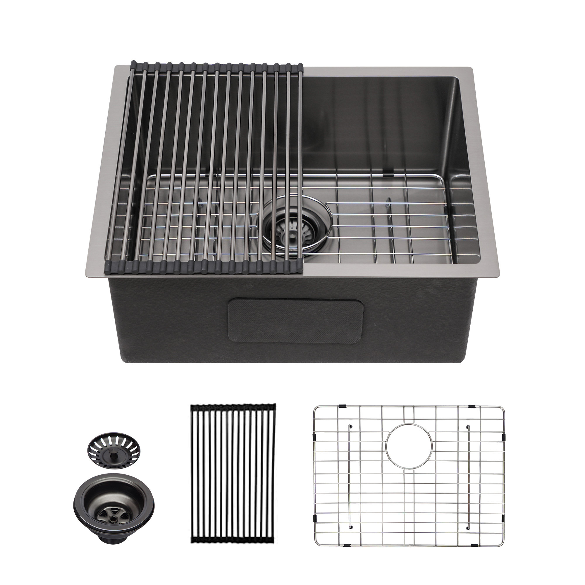 Sarlai 23" L x 18" W Bar Sink Undermount Single Bowl 16 Guage Stainless ...