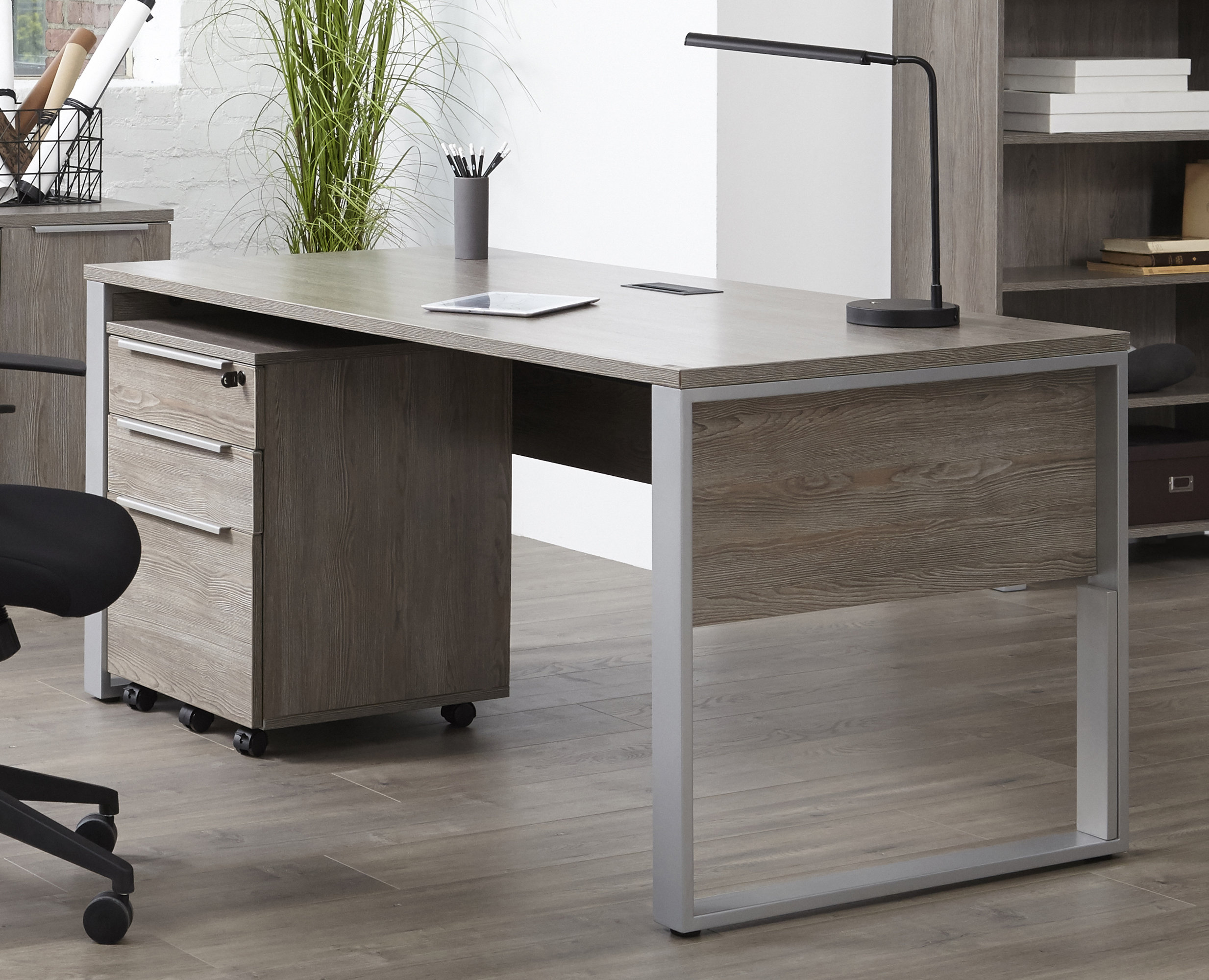 Inbox Zero Maysey 3 Piece Rectangular Writing Desk Office Set & Reviews ...
