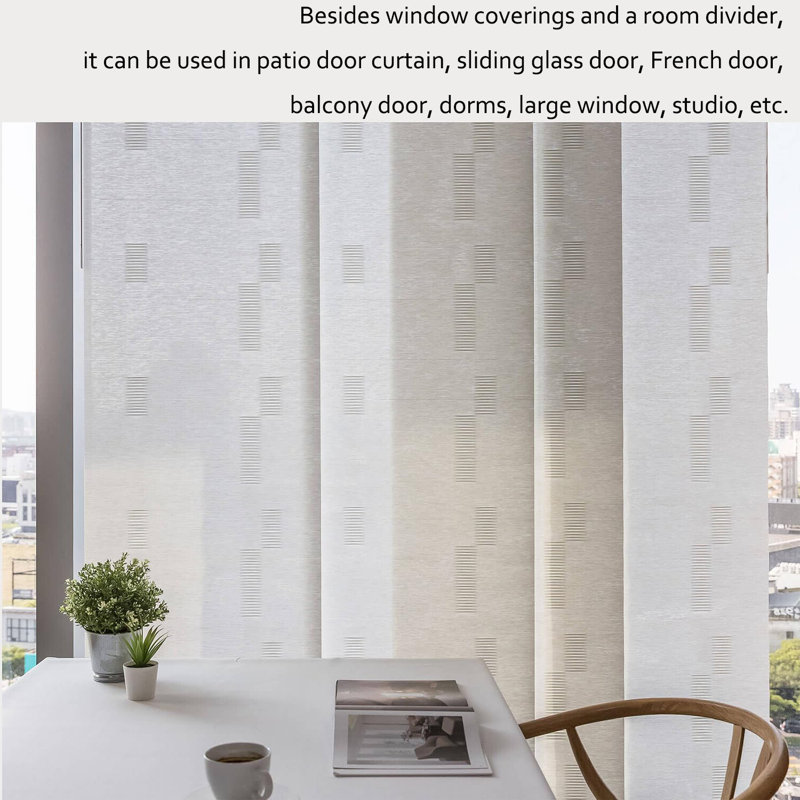 Suploo Adjustable Trimmable Natural Woven Panel Shades Sliding Panel ...