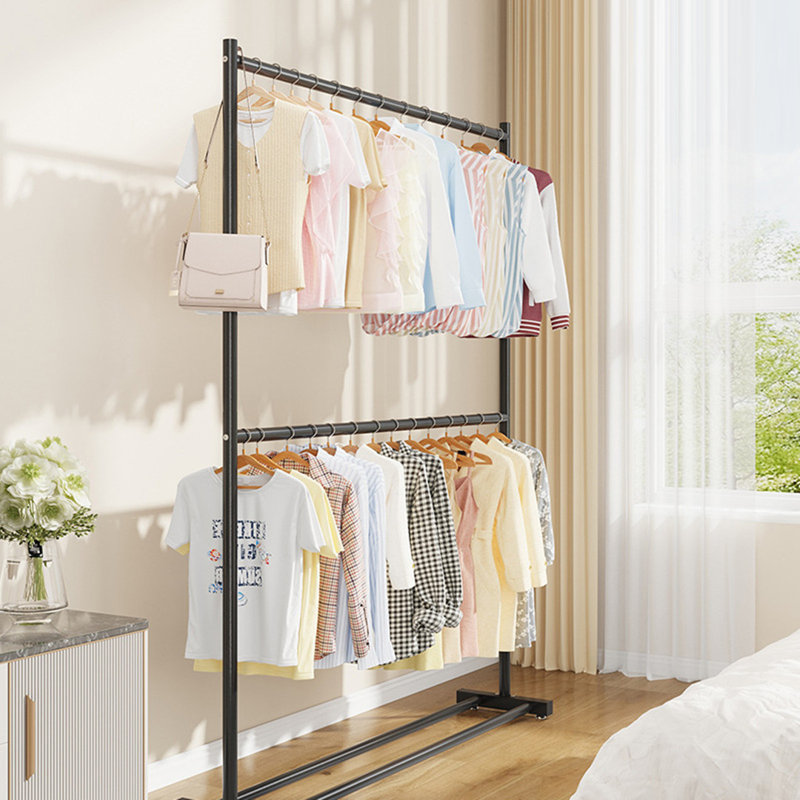 Hokku Designs Double Rod Clothing Garment Rack | Wayfair