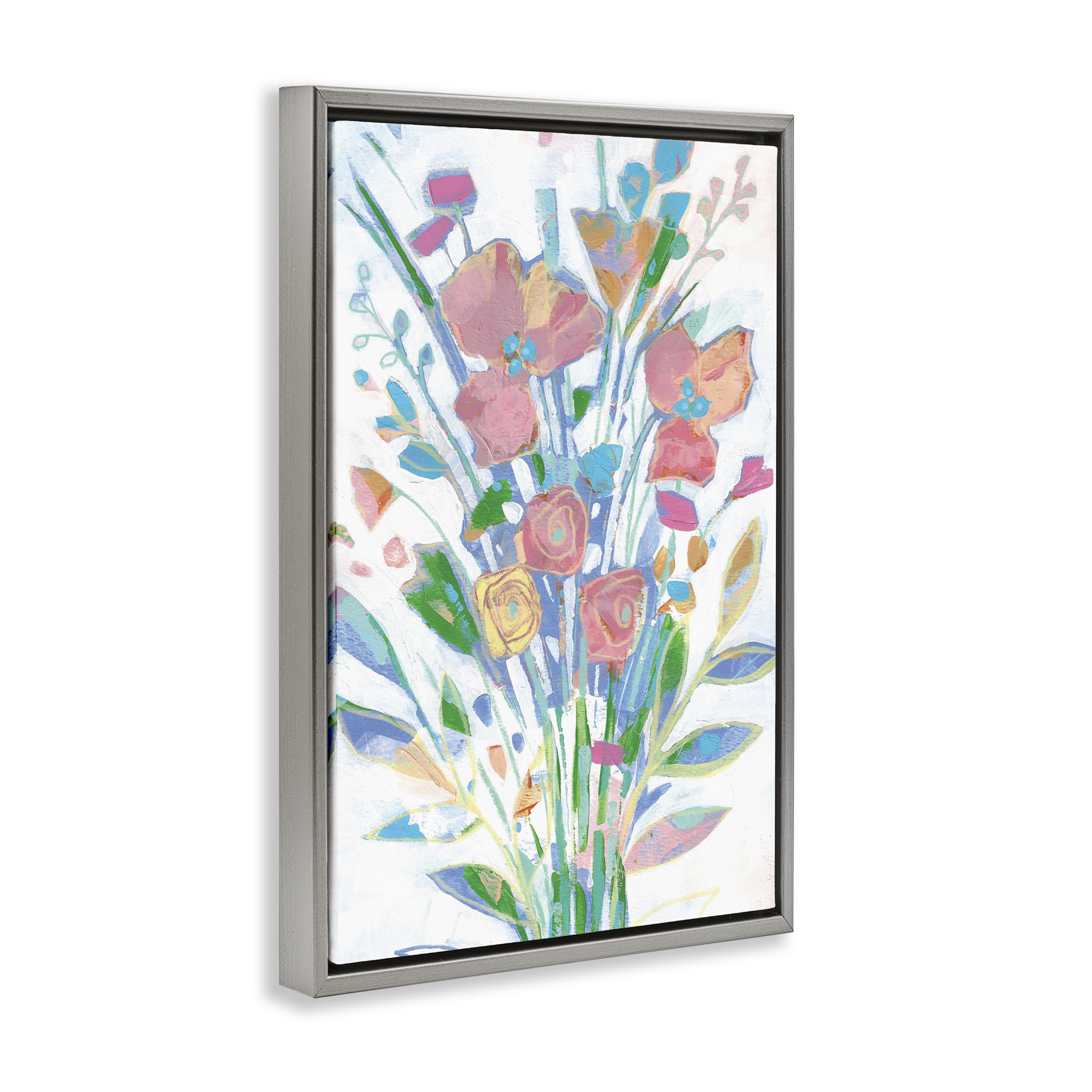 Latitude Run® Pastel Joyful Bouquet Floating Frame, design by Stephanie ...