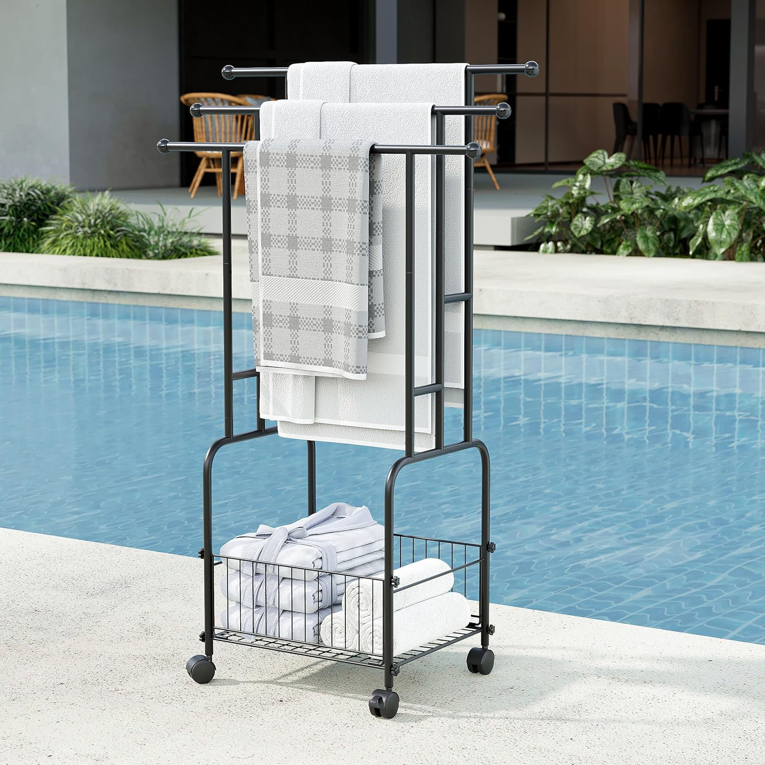 Latitude Run® 42" H Free Standing Towel Racks For Bathroom, 3 Tier ...