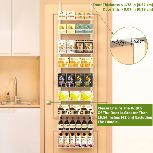 Rebrilliant 9-Tier Adjustable Over-The-Door Iron Pantry Organizer ...