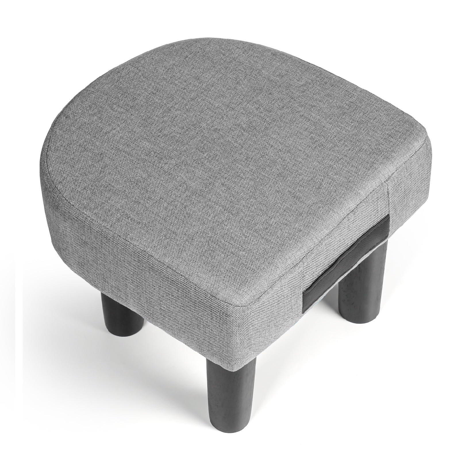Latitude Run® Ottoman Footstool With Handle, D-Shaped Linen Footrest, 9 ...
