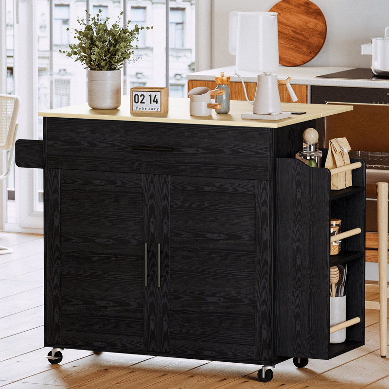 Latitude Run® Rolling Kitchen Island & Reviews | Wayfair