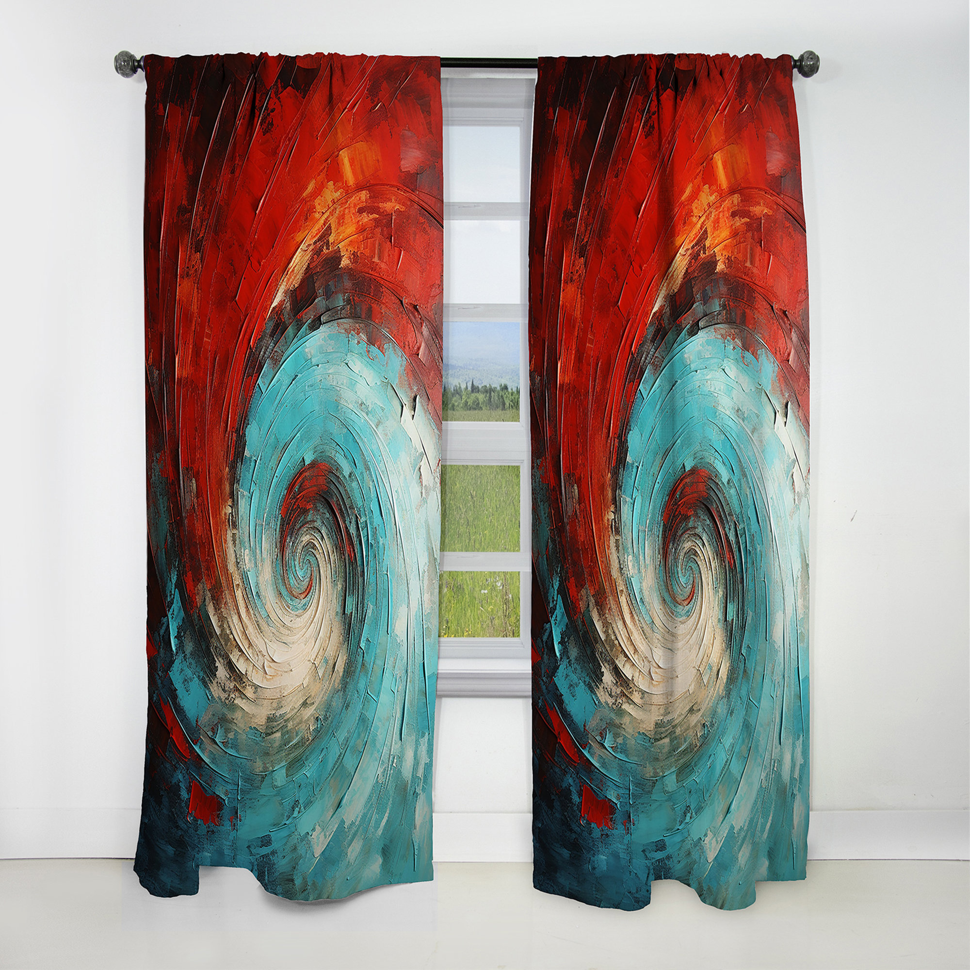 Design Art Red Blue Majestic Motion Spiral I - Spirals Curtain ...