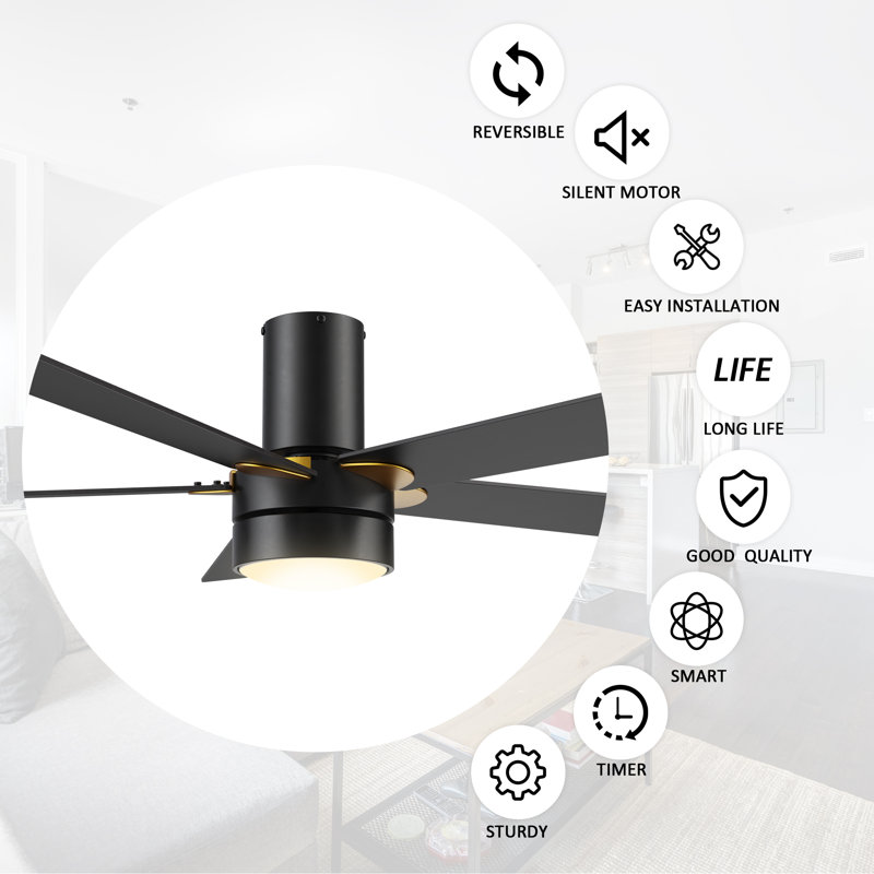 Ebern Designs 52'' Ceiling Fan with LED Lights | Wayfair