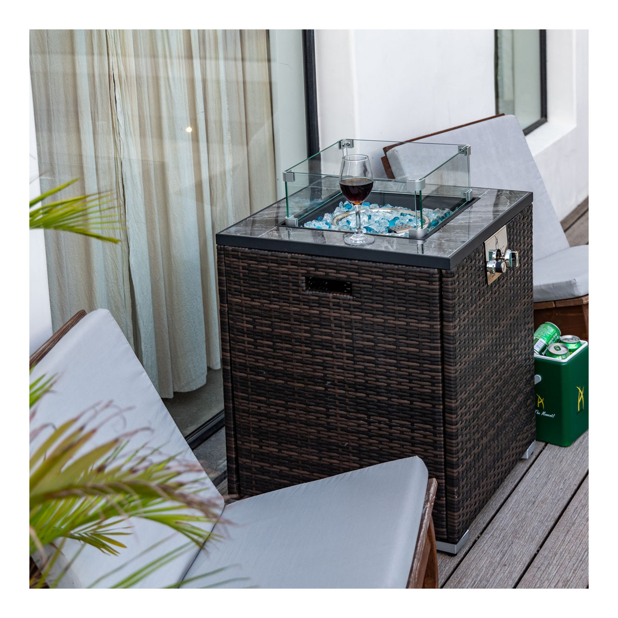 Wrought Studio 28inch Outdoor Fire Pit Column, Propane Fire Column for ...