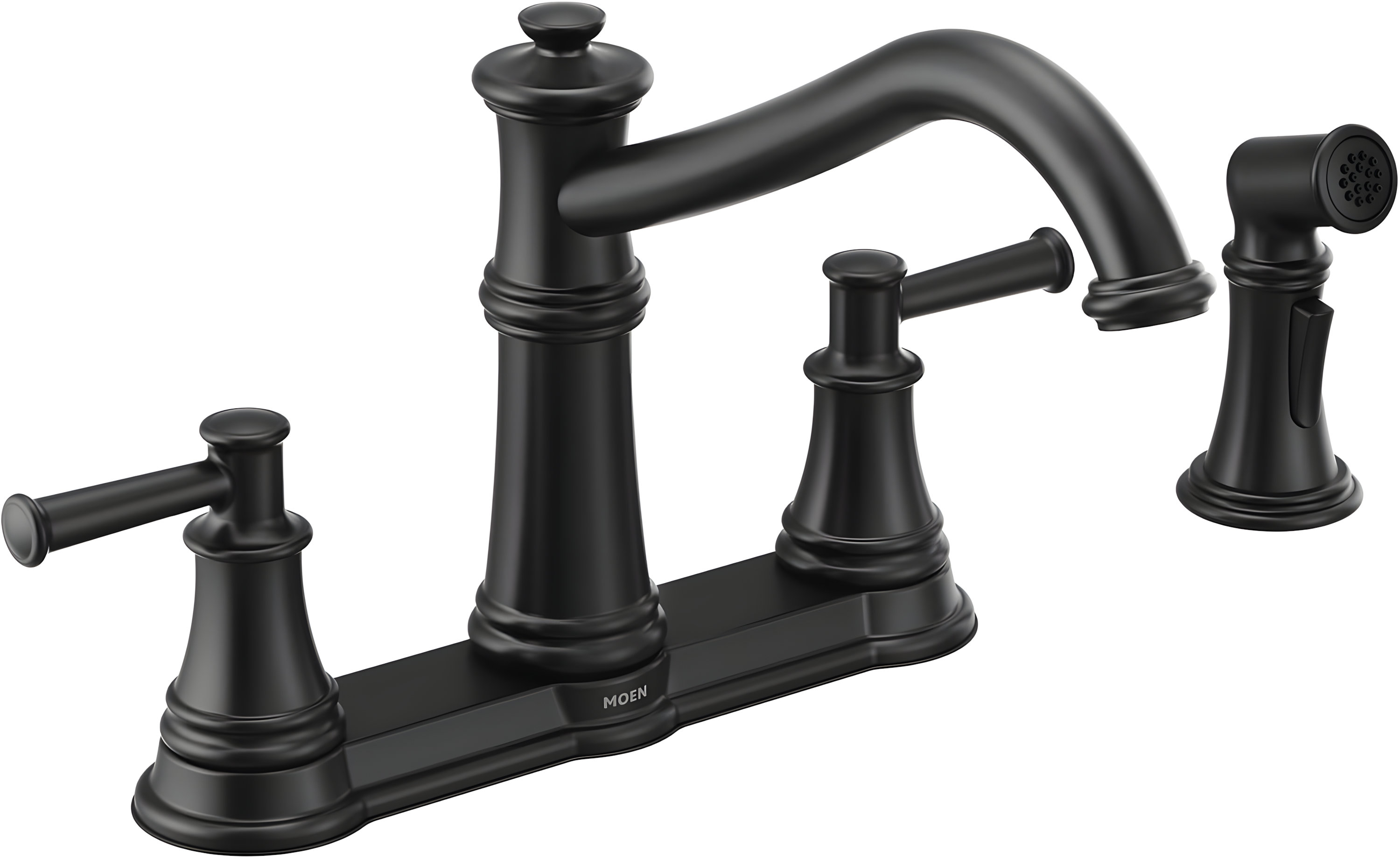 Co-t Moen Belfield Traditional Two Handle High Arc Kitchen Faucet With ...