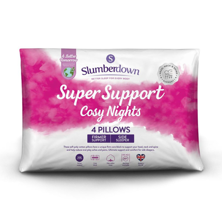 Slumberdown Super Support Cosy Nights Firm Side Sleeper Pillow ...