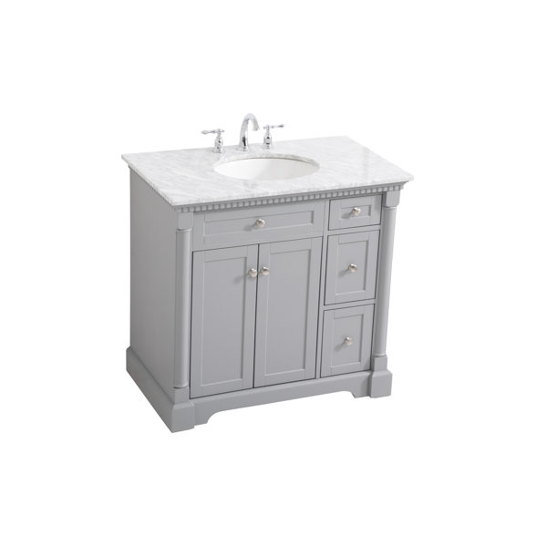 Red Barrel Studio® 36'' Single Bathroom Vanity with Marble Top ...
