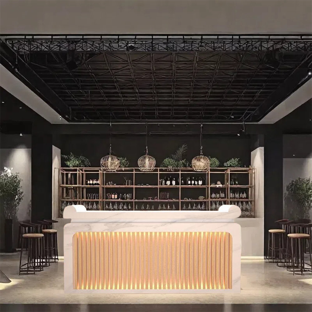 KPXU Bar Counter 86.61-Inch Vintage Front Desk Bar Counter - Wayfair Canada