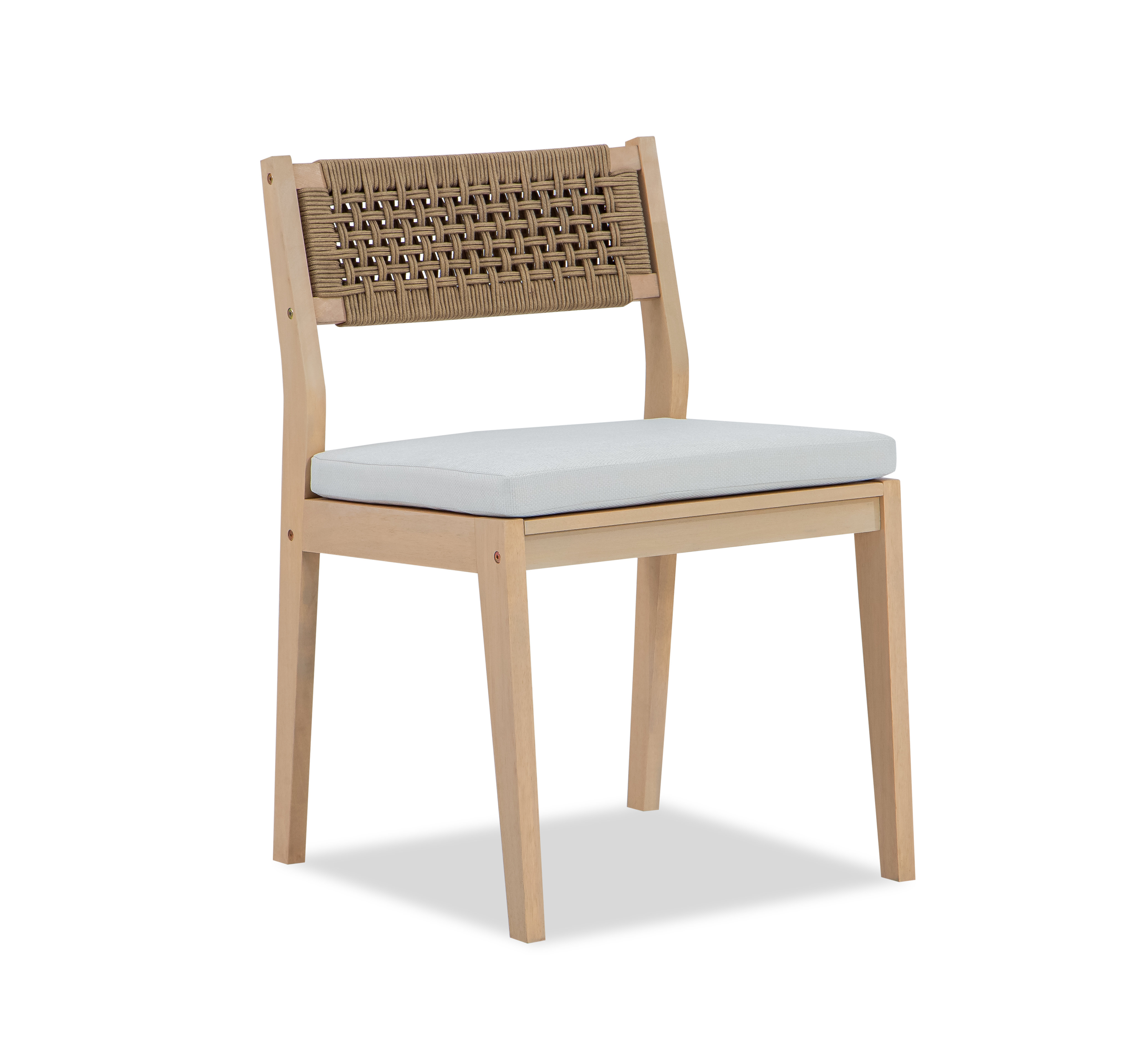 Winston Porter Solid Eucalyptus Patio Dining Chair with Cushion | Wayfair
