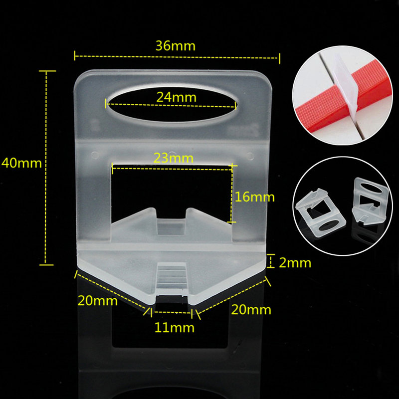 Drillpro 100Pcs Tile Leveling System Spacer Clips Floor Wall Tiling ...