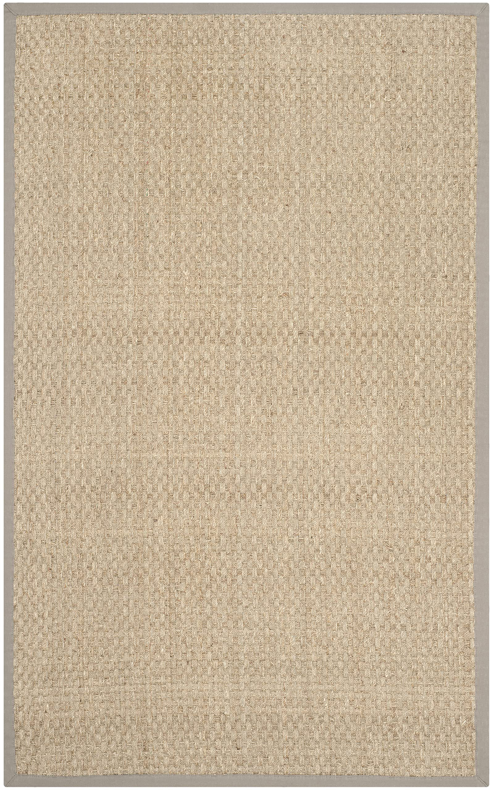 TWDAI Natural & Grey Seagrass Border Accent Rug, 3' X 5' - Machine ...