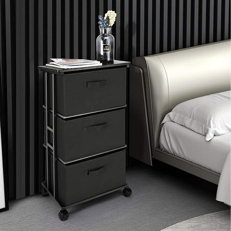 Inbox Zero Fabric Dresser Tower, Storage with 3 Drawers, Vertical ...