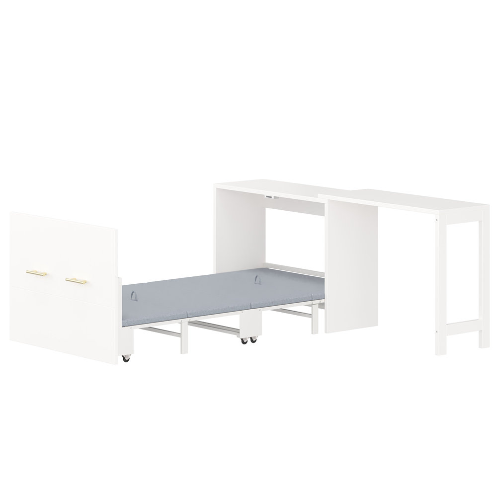 Latitude Run® Twin Size Murphy Cabinet Bed with Adjustable Position ...