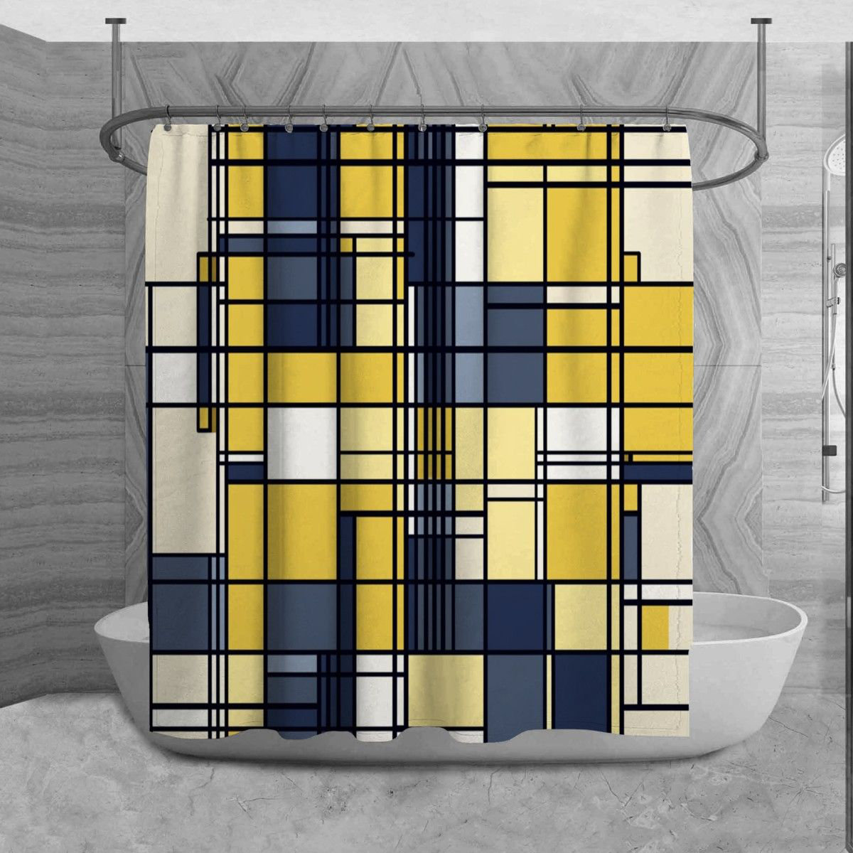 East Urban Home Kryslin Geometric Shower Curtain | Wayfair