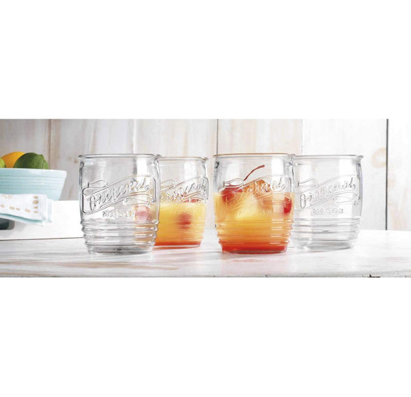 Gracie Oaks Zaviere 4 - Piece 13oz. Glass Drinking Glasses Glassware ...