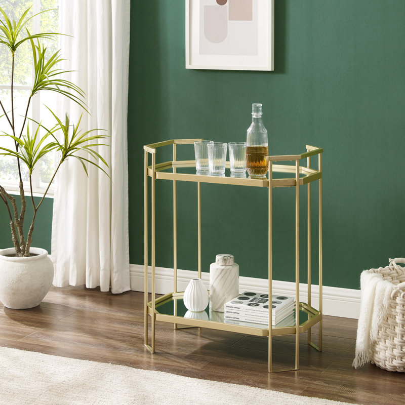 Everly Quinn Modern Glam Mirror-Top Console Table | Wayfair