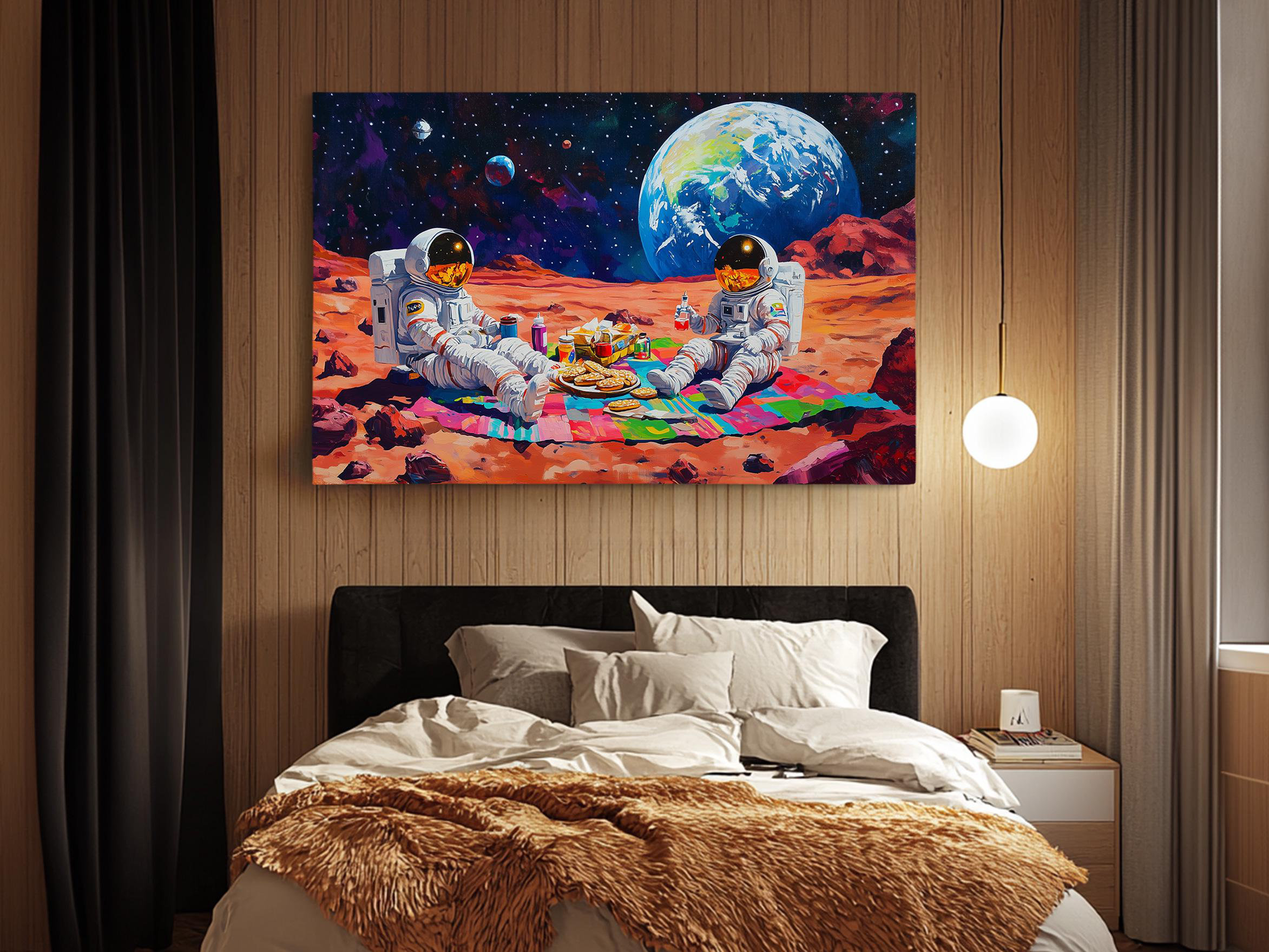 Zoomie Kids Astronauts Having a Picnic on Mars on High-Quality Canvas ...
