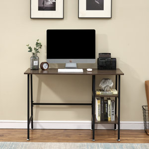 Trent Austin Design® Kempst 43 Inch Computer Desk with Storage Shelves ...