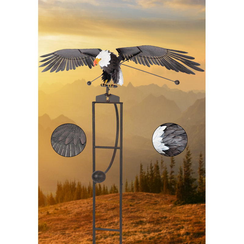 Hokku Designs Javler Flying Large Eagle Rustic Garden Stake Outdoor ...