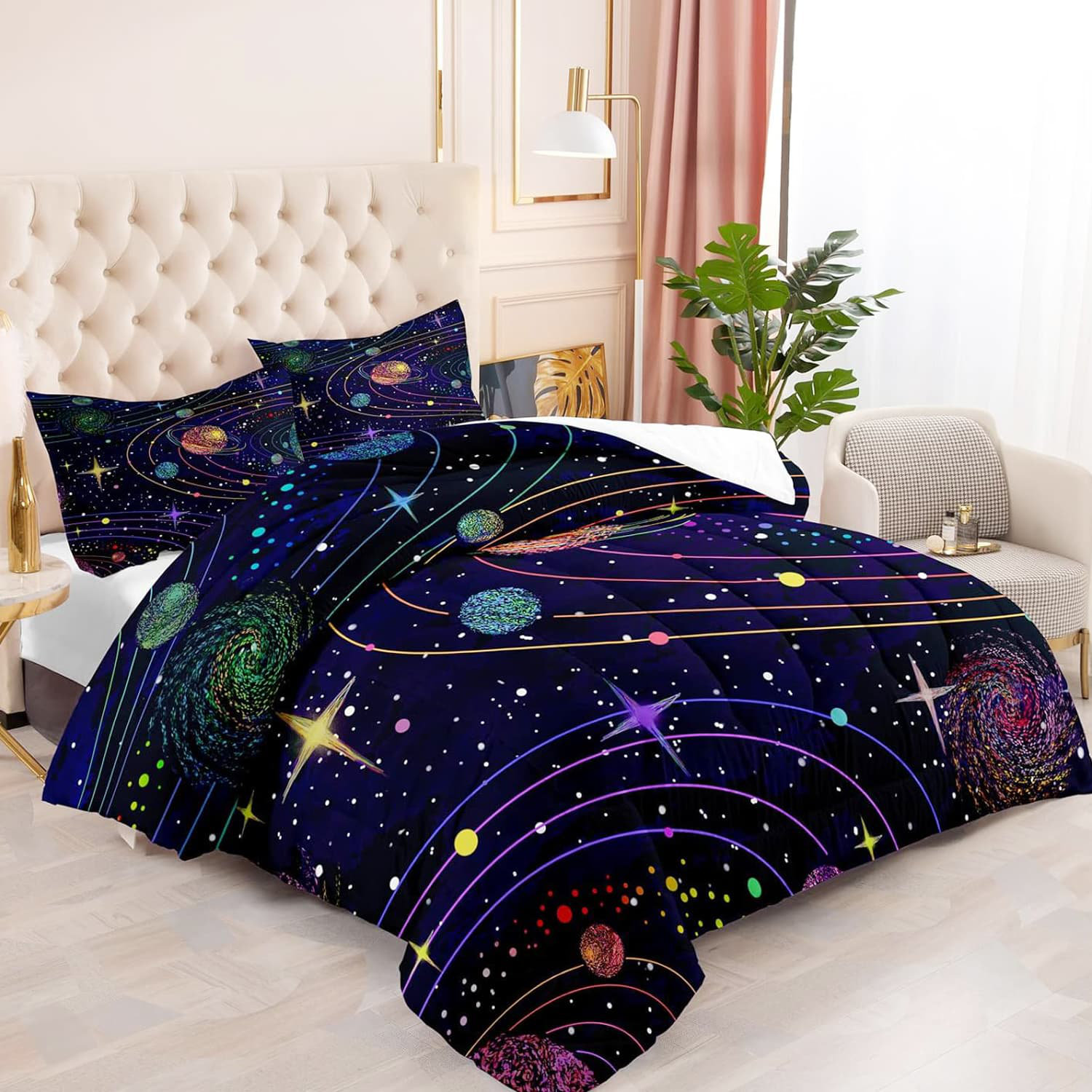 PORIDS Teen Space Astronaut Galactic Bedding, Outer Space Themed ...