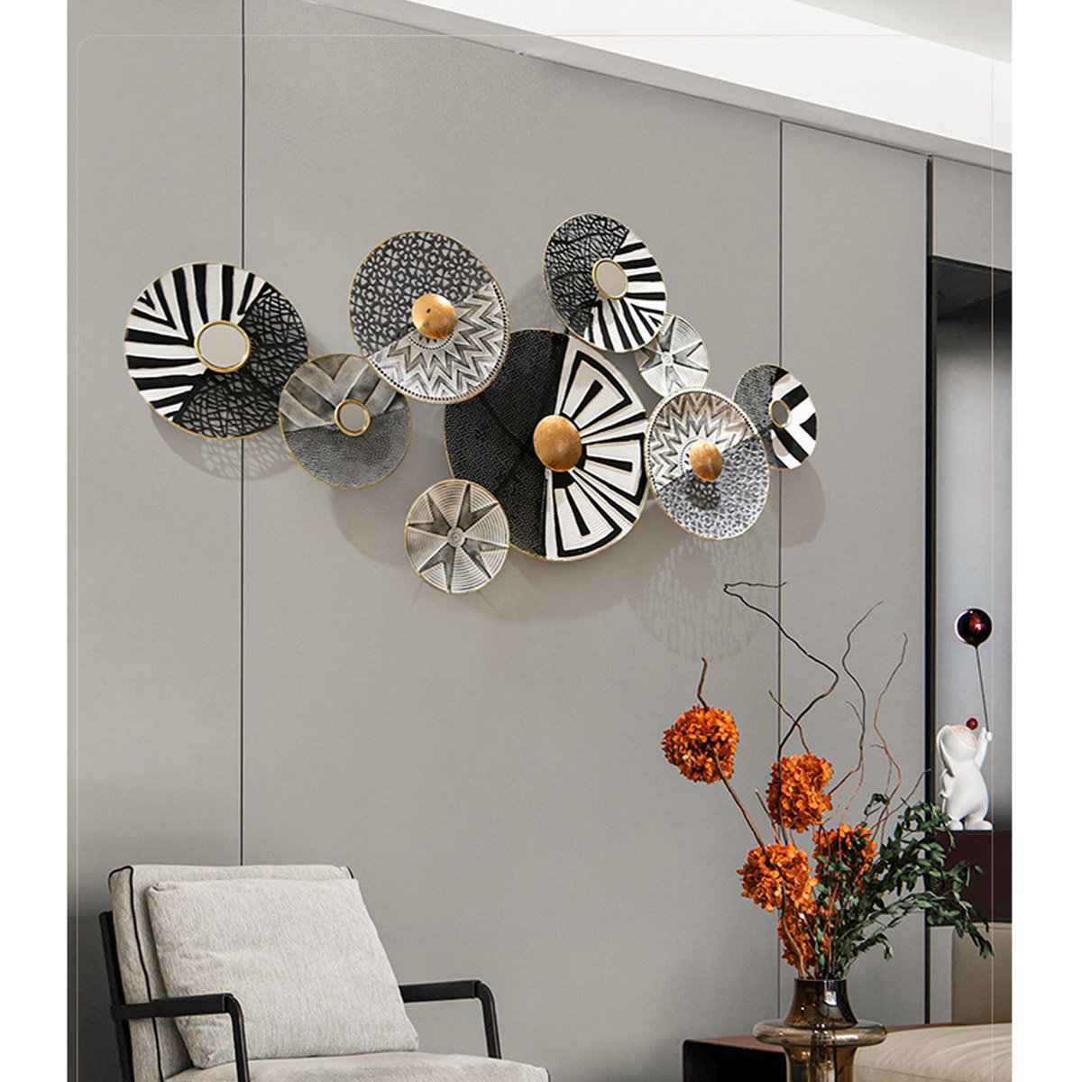 Everly Quinn Light Luxury Style Three-Dimensional Metal Creative High ...