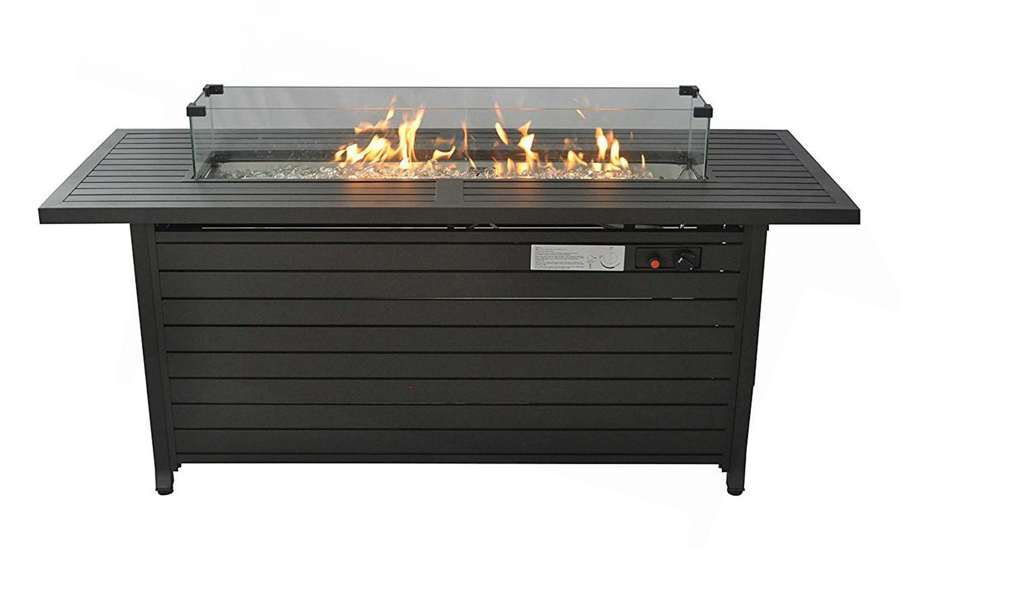 Latitude Run® 57 In Propane Fire Pit Table,50000BTU, Retangular Outdoor ...