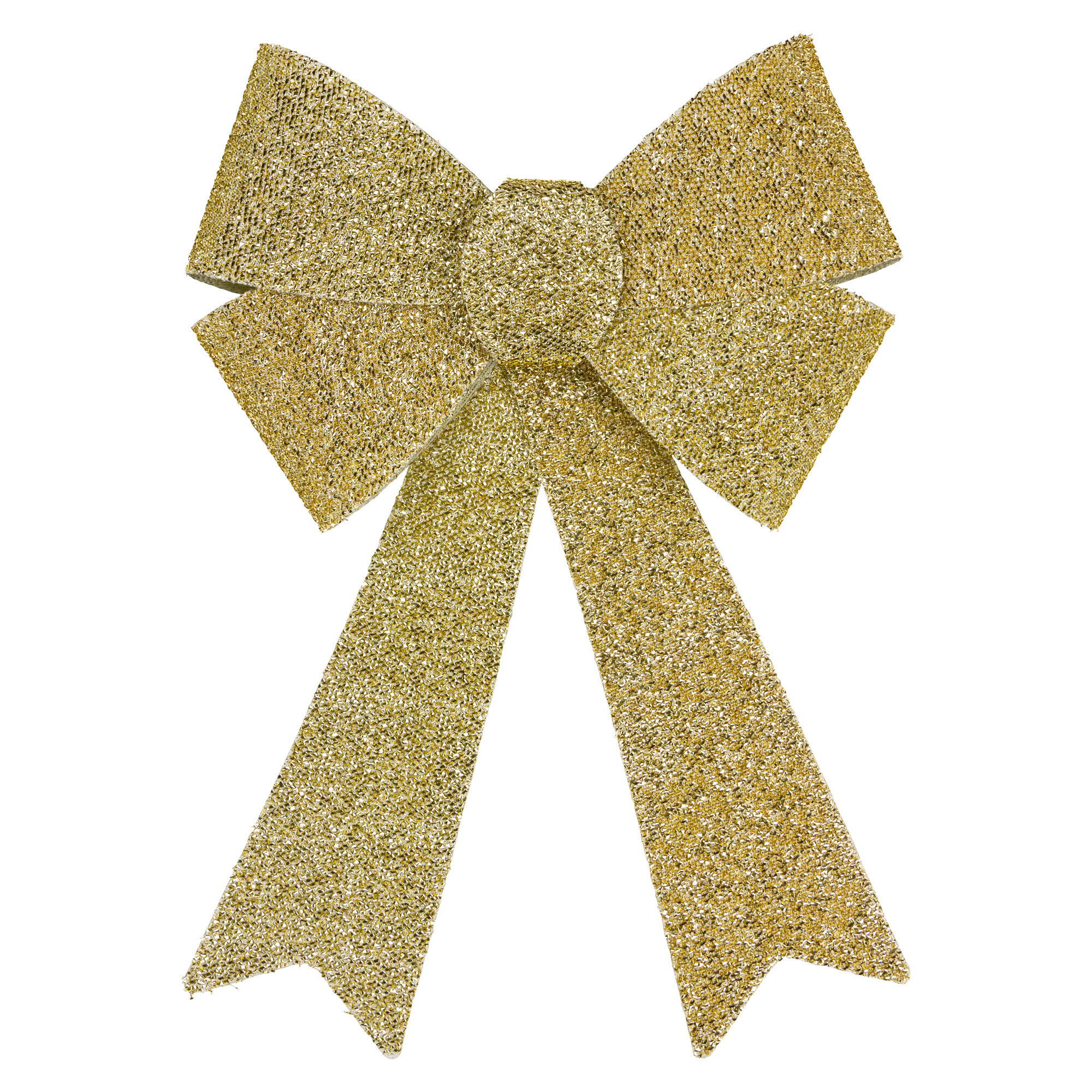 Northlight 17" Gold Tinsel 4-Loop Bow Christmas Decoration | Wayfair