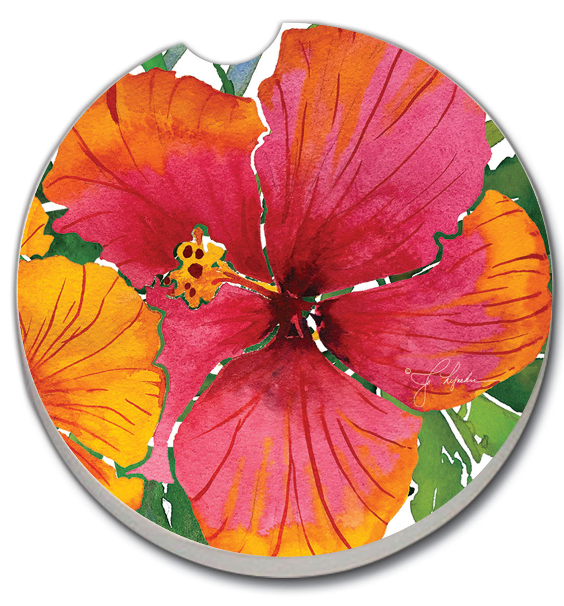 Bay Isle Home™ Tropical Paradise Absorbent Stone Car Coaster | Wayfair